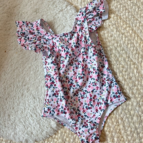 Swim | Swimsuit Poppy Baby Toddler Girl Ruffle Pink Floral 2t | Poshmark